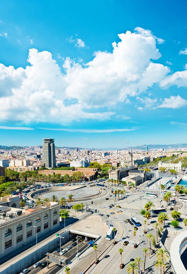 Panorama view of Barcelona stock image. Image of europe - 34345407