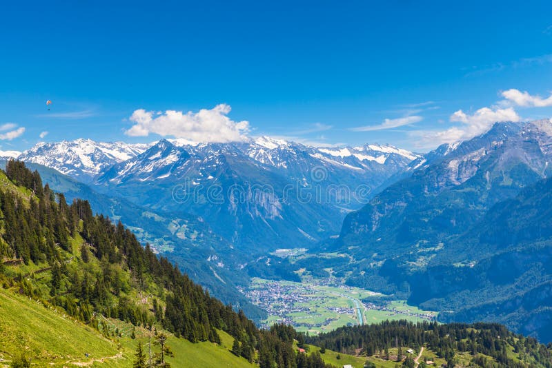 Panorama View of the Bernese Alps Stock Photo - Image of hiking ...