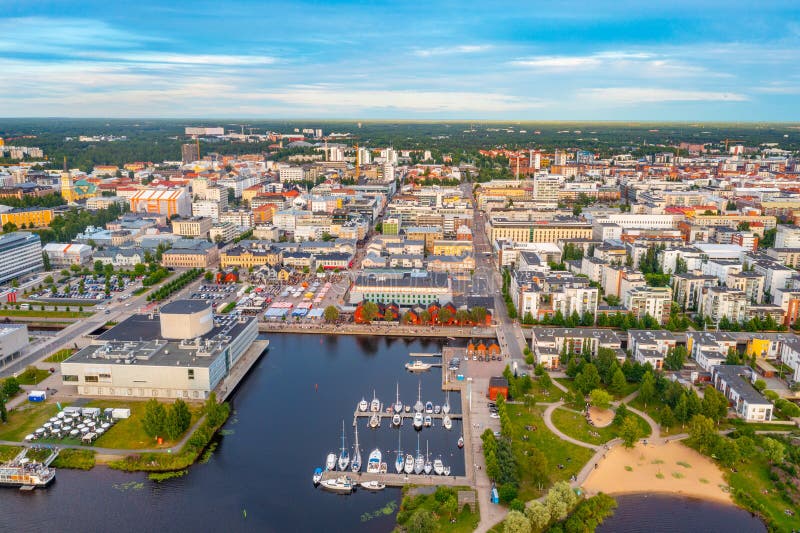 Panorama View of Center of Finnish Town Oulu Stock Photo - Image of ...