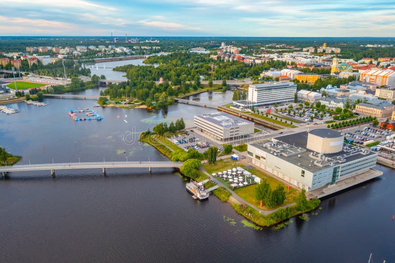 Panorama View of Center of Finnish Town Oulu Stock Image - Image of ...