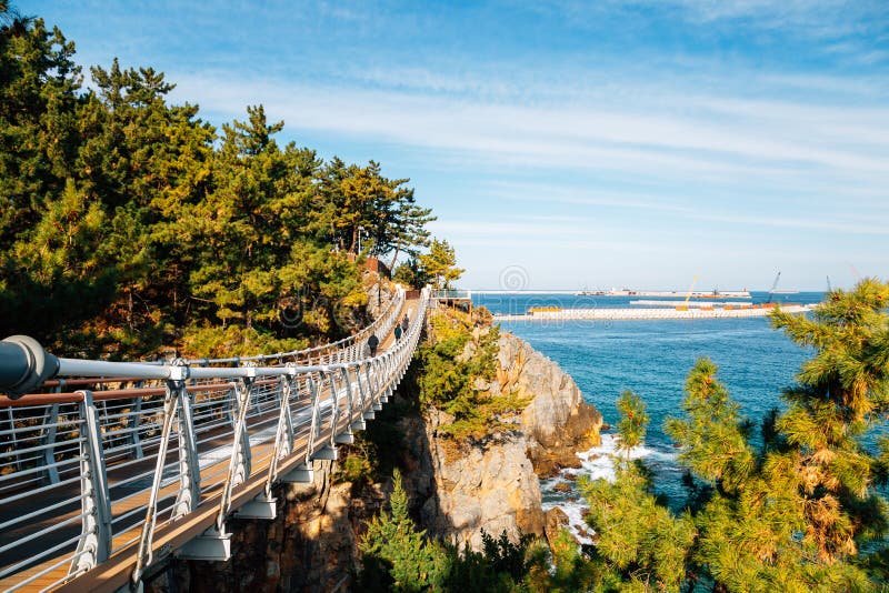 Panorama View of Chuam Beach and Rocks in Donghae, Korea Stock Photo ...
