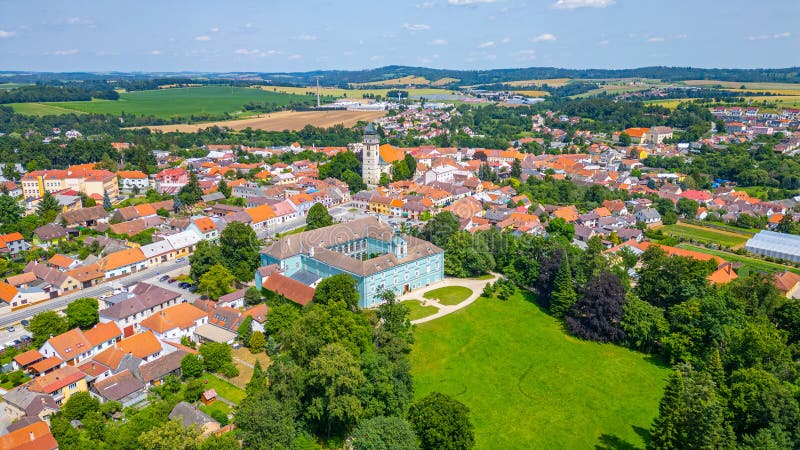 Panorama View of Czech Town Dacice Stock Photo - Image of saint, town ...
