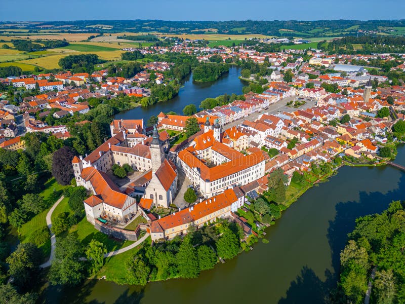 Panorama View of Czech Town Telc Editorial Image - Image of telc ...