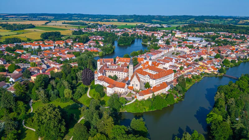 Panorama View of Czech Town Telc Editorial Stock Photo - Image of ...