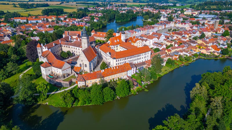 Panorama View of Czech Town Telc Editorial Stock Image - Image of ...