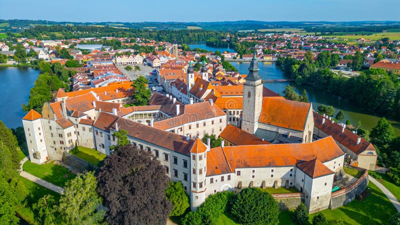 Panorama View of Czech Town Telc Editorial Stock Image - Image of ...