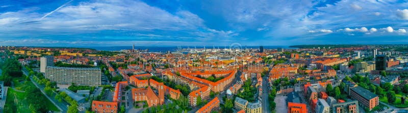 Panorama View of Danish Town Aarhus Stock Image - Image of scandinavia ...