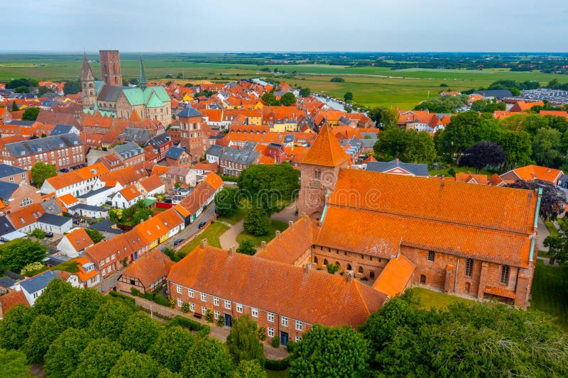 Panorama View of Danish Town Ribe Stock Image - Image of danish ...