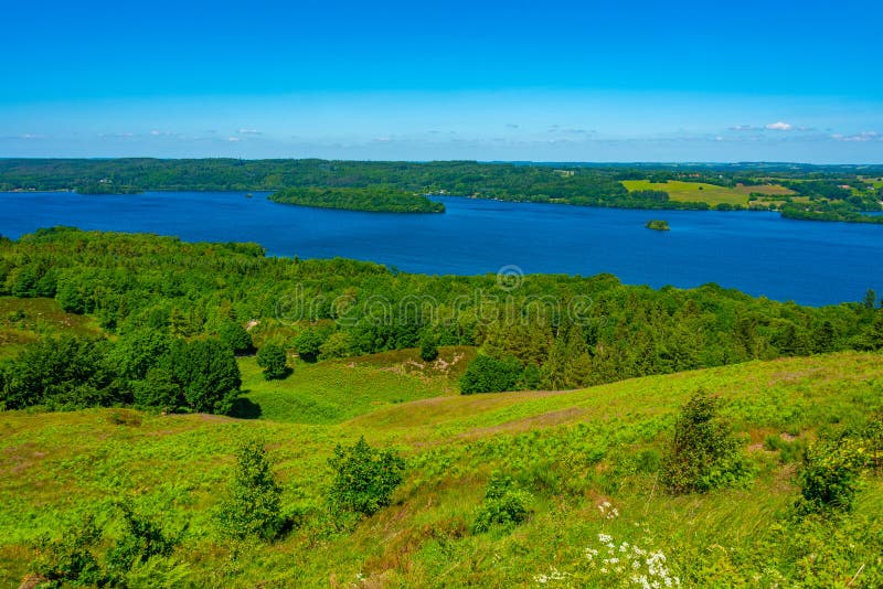 Panorama View of Denmark from Himmelbjerget Viewpoint Stock Image ...