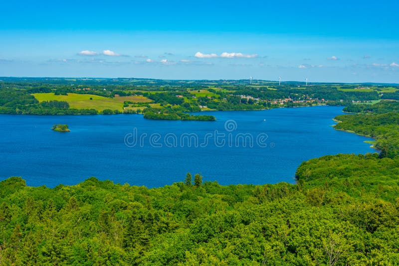 Panorama View of Denmark from Himmelbjerget Viewpoint Stock Photo ...