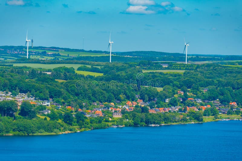 Panorama View of Denmark from Himmelbjerget Viewpoint Stock Photo ...