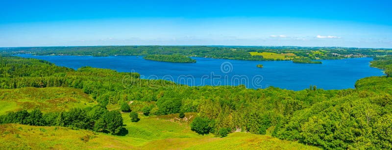 Panorama View of Denmark from Himmelbjerget Viewpoint Stock Image ...