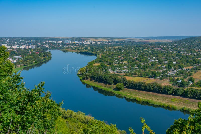 Panorama View of Dniester River between Moldova and Ukraine Stock Image ...