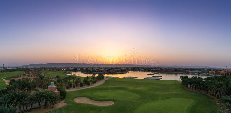 Panorama View of El Gouna Red Sea Agypt at Sunset Stock Photo - Image ...