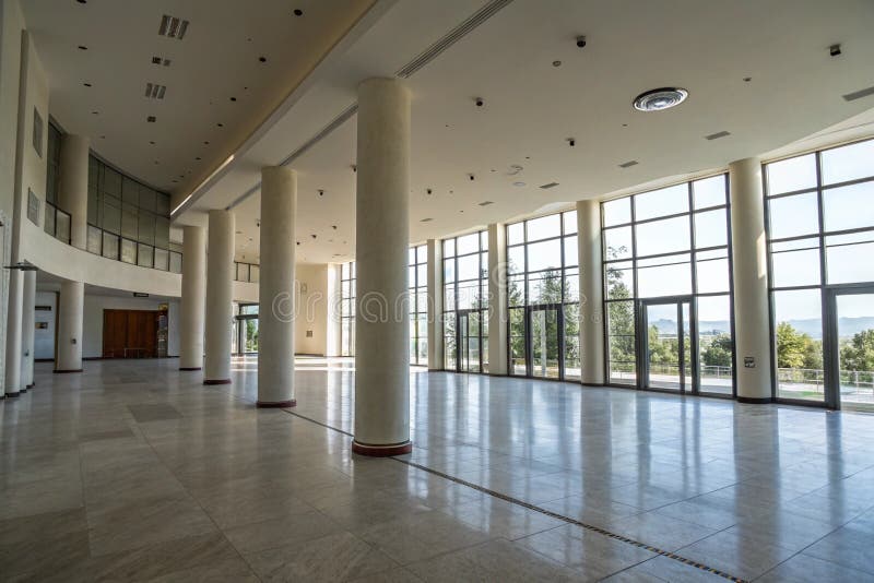 Panorama View of Empty Modern Hall Stock Illustration - Illustration of ...