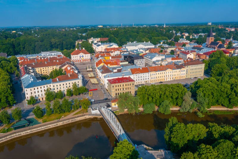 Panorama View of Estoniam Town Tartu Stock Image - Image of town ...
