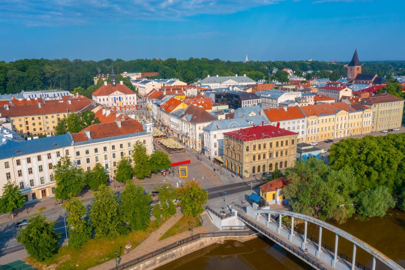 Panorama View of Estoniam Town Tartu Stock Image - Image of raekoja ...