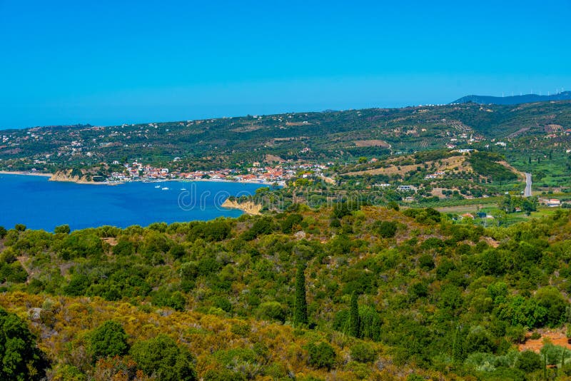 Panorama View of Finikounda Resort in Greece Stock Photo - Image of ...