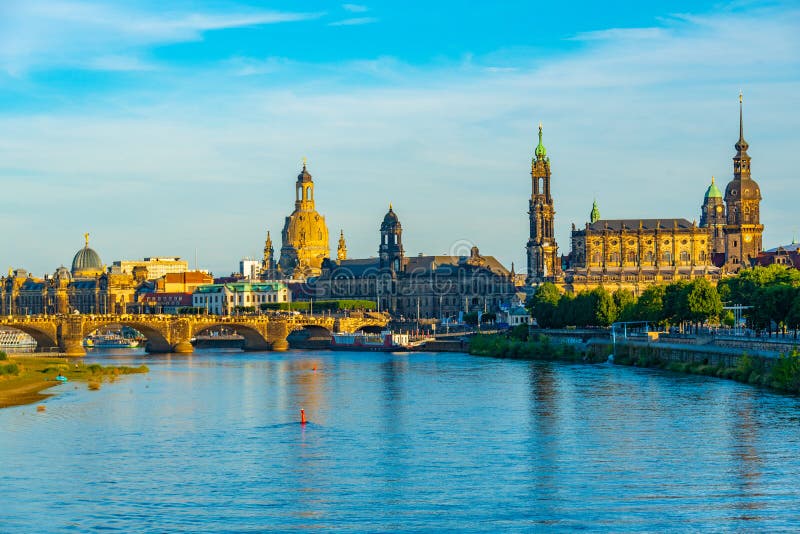 Panorama View of German Town Dresden Stock Image - Image of landscape ...