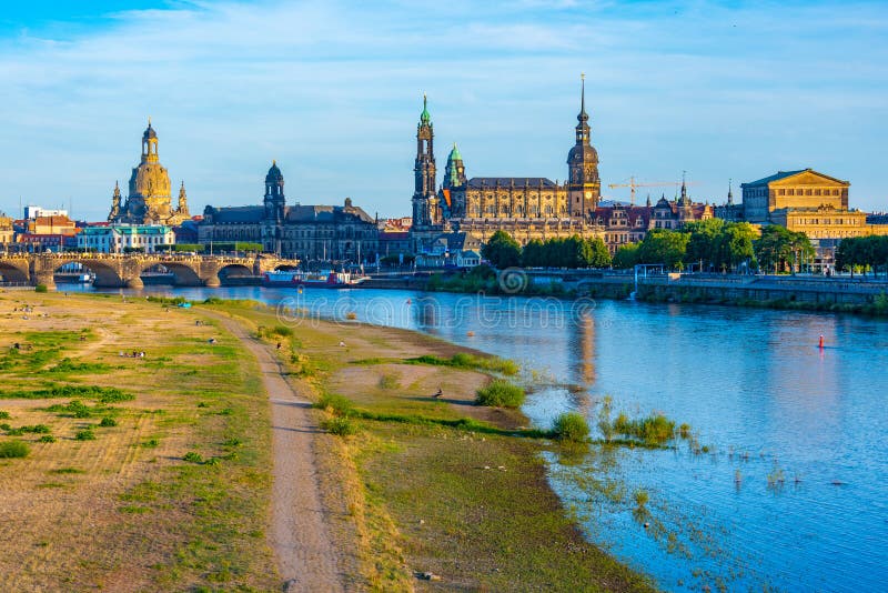 Panorama View of German Town Dresden Stock Photo - Image of holy, ship ...