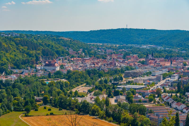 Panorama View of German Town Eichstatt Stock Image - Image of spire ...