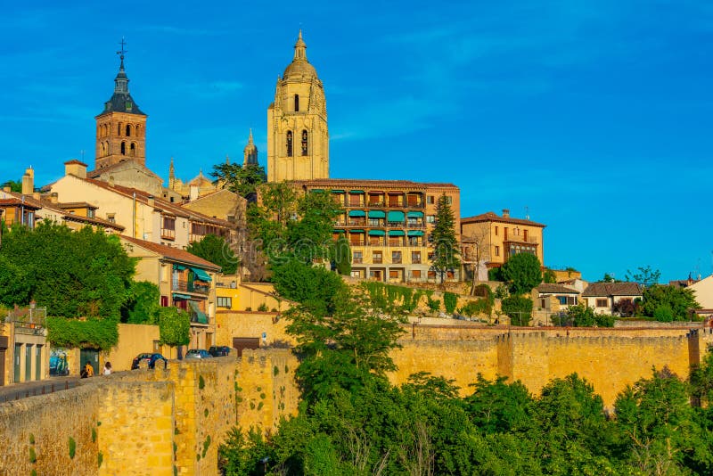 Panorama View of Gothic Cathedral at Segovia, Spain Stock Photo - Image ...