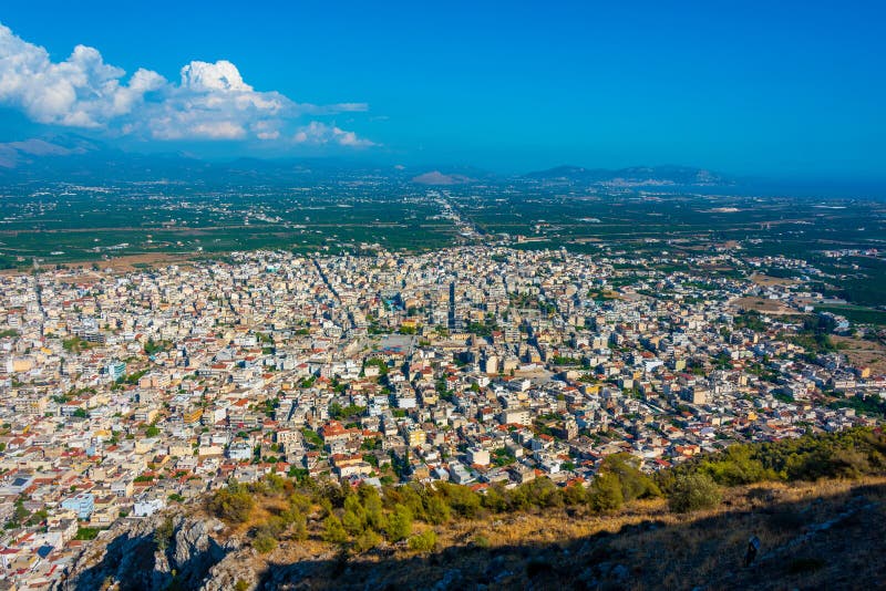 Panorama View of Greek Town Argos Stock Image - Image of greek ...