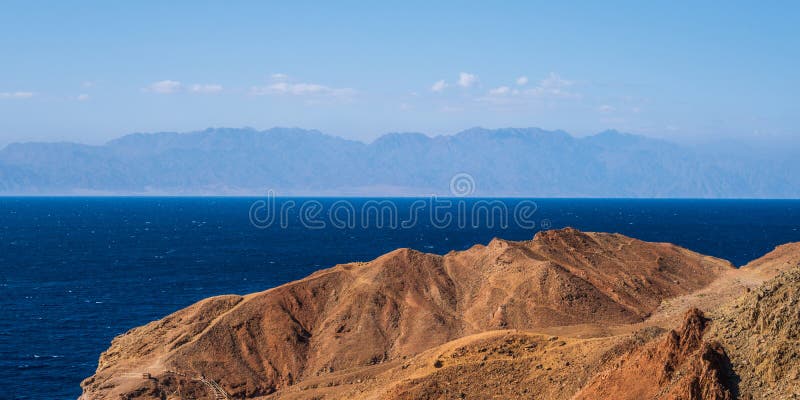 Panorama View from the Height of the Mountains Range To the Red Sea ...
