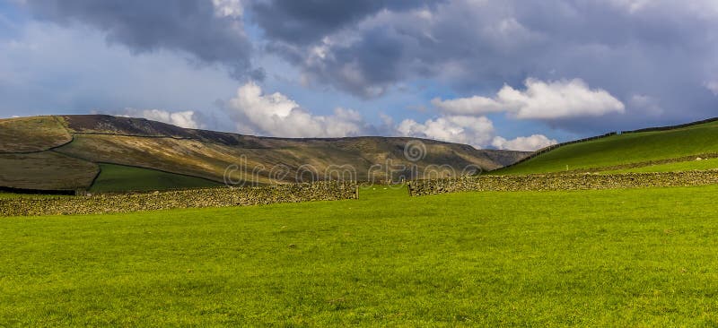 A Panorama View of the High Peak in the Peak District, UK from the ...
