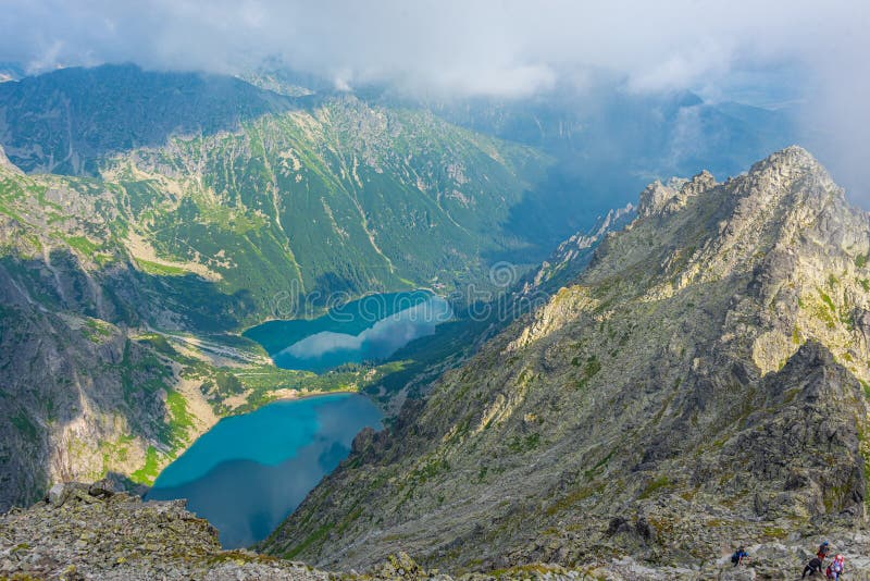 Panorama View of High Tatras from Rysy Peak Stock Image - Image of haze ...