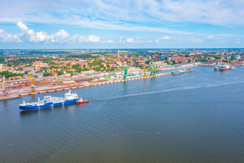 Panorama View of Industrial Port of Klaipeda in Lithuania Stock Image ...