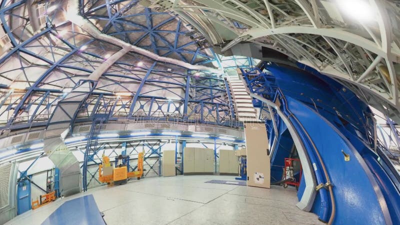 A Panorama View Inside the Dome of the VLT Unit 3 Stock Footage - Video ...