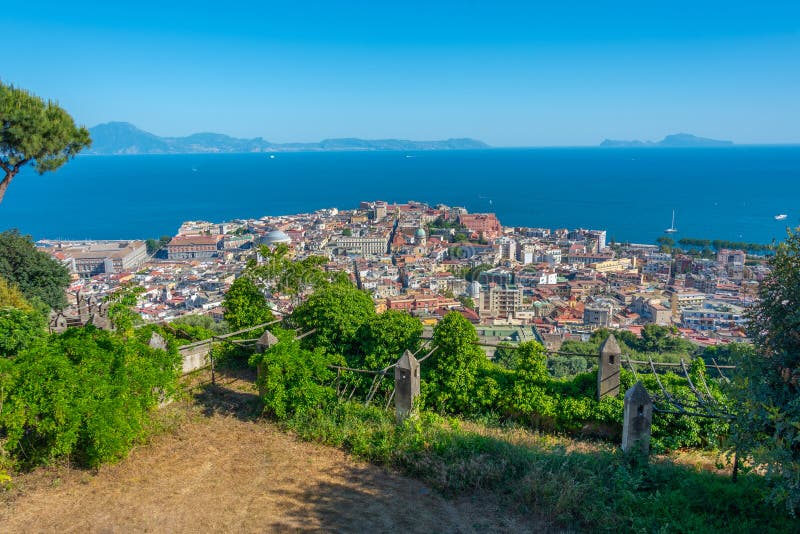 Panorama View of Italian Town Naples Editorial Stock Photo - Image of ...