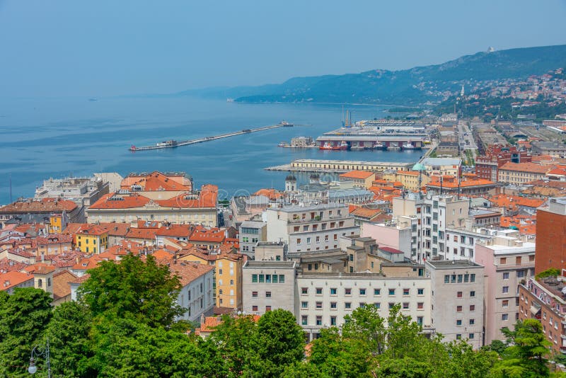 Panorama View of Italian Town Trieste Stock Image - Image of travel ...