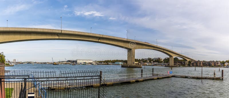 A View from the Itchen Bridge Up the River Itchen in Southampton, UK ...