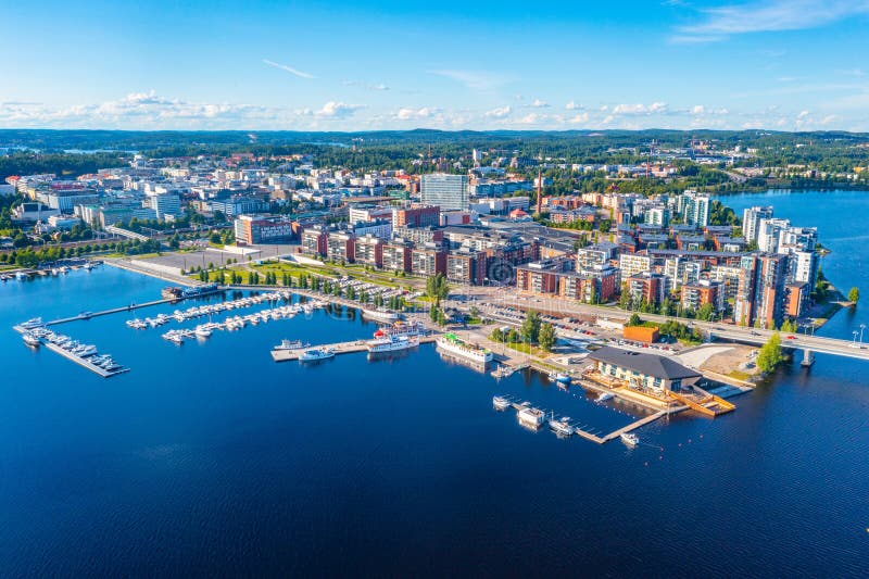 Panorama View of Jyvaskyla, Finland Editorial Photo - Image of water ...