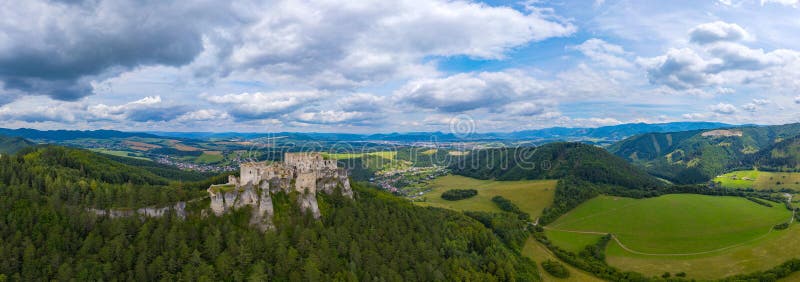 Panorama View of Lietava Castle in Slovakia Stock Photo - Image of ...