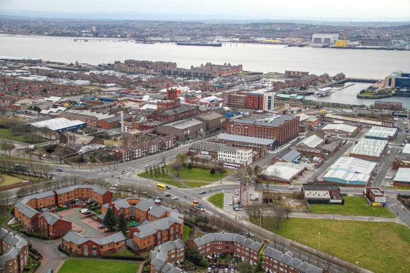 Panorama view of Liverpool stock photo. Image of places - 83738632