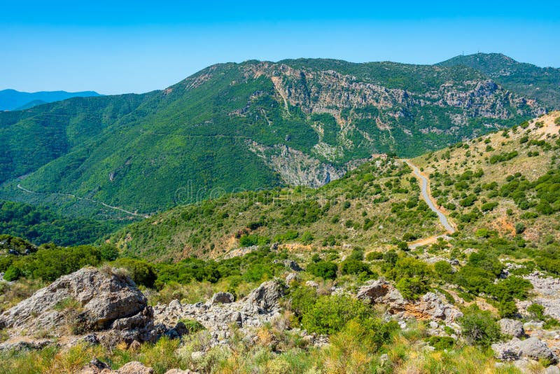 Panorama View of Lousios Gorge in Greece Stock Image - Image of ...