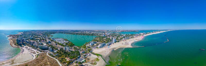 Panorama View of Mamaia Beach in Romania Stock Photo - Image of scenic ...