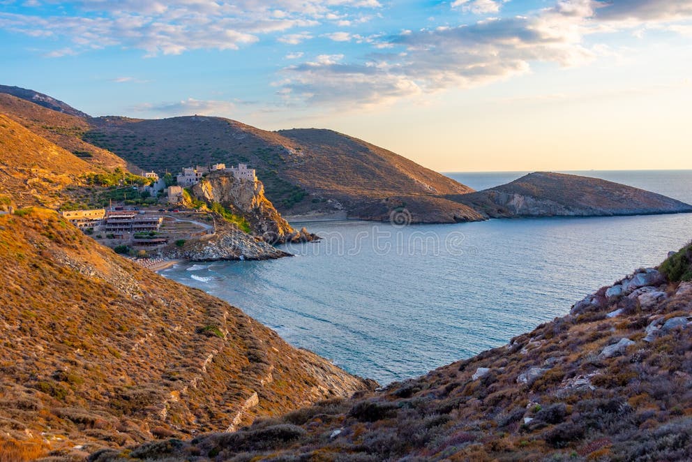 Panorama View of Marmari Beach in Greece Stock Image - Image of nature ...