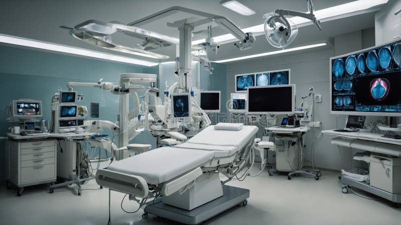 Panorama View on Medical Technology in Surgery. Stock Illustration ...