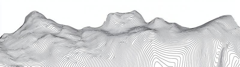 The Panorama View of Multicolor Wave Curve Line with a Topography Map ...
