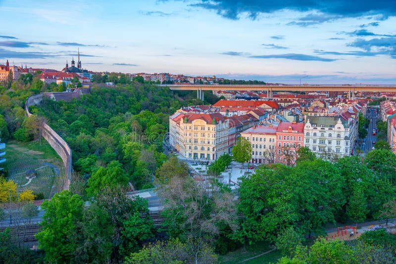 Panorama View of Nusle in Prague, Czech Republic Stock Image - Image of ...