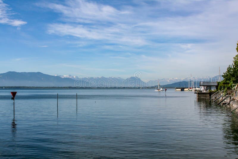 Panorama View Over the Lake Constance Germany Stock Photo - Image of ...