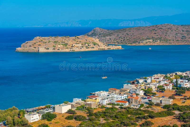 Panorama View Over Spinalonga Island at Crete, Greece Stock Image ...