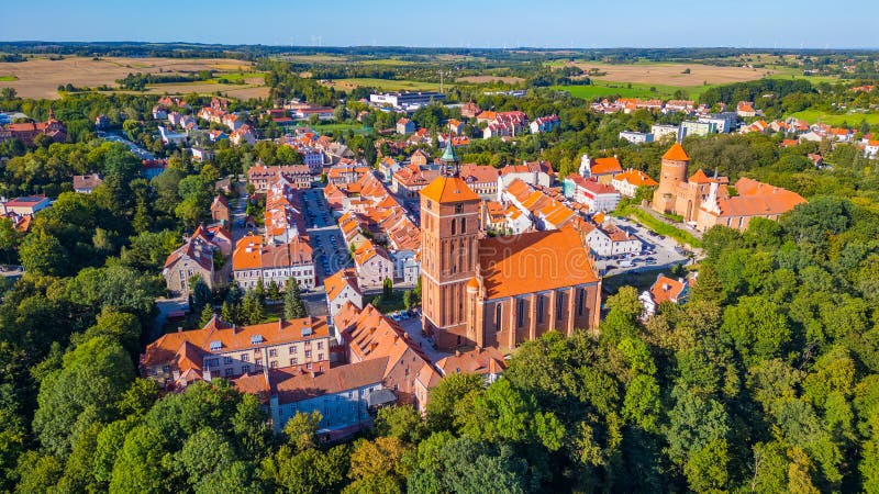 Panorama View of Polish Town Reszel Stock Photo - Image of spire ...