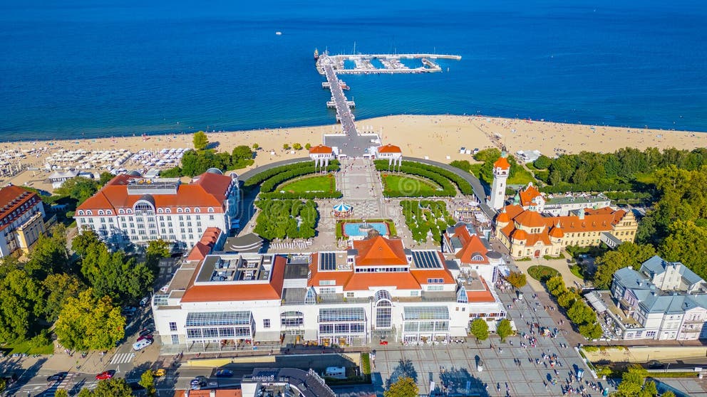 Panorama View of Polish Town Sopot Stock Photo - Image of rooftop ...