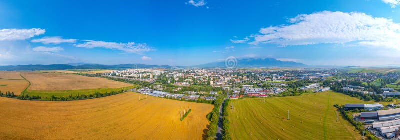Panorama View of Poprad with High Tatras in Background, Slovakia Stock ...
