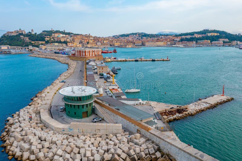 Panorama View of the Port of Ancona, Italy Stock Image - Image of ...
